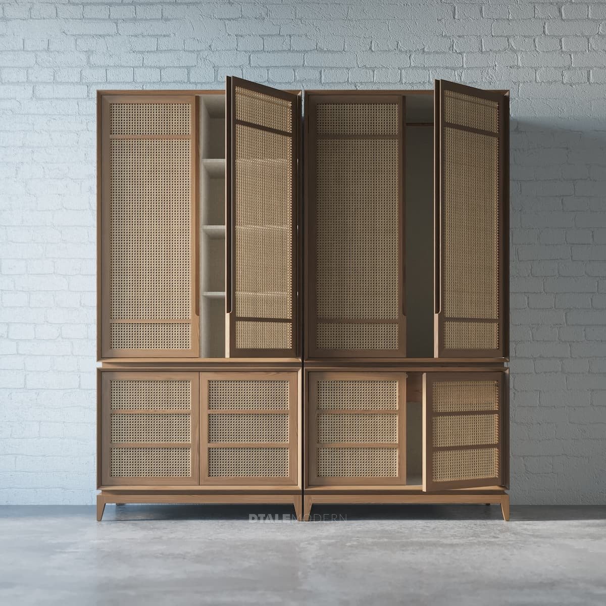Buy Amiraah Rattan Wardrobe - 4 Shutter Online in India - Dtale Modern