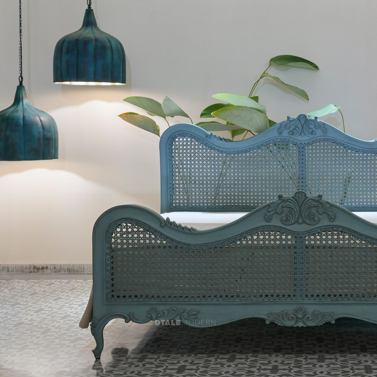 Buy Handcarved Leon Rattan Bed Cot- TB Online in India - Dtale Modern