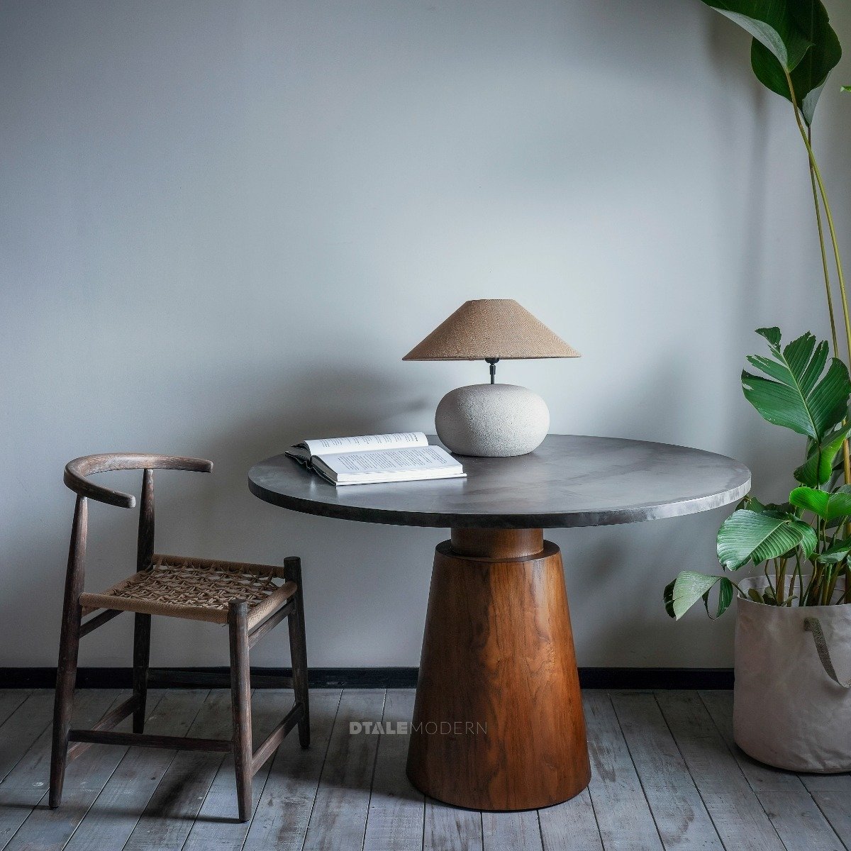 Buy Petra Round Cement Finish Table Online in India - Dtale Modern