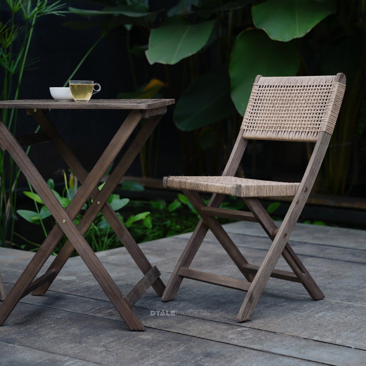 Buy Zenith Foldable 2 Seat Outdoor Set (1 Table & 2 Chairs) - Walnut ...