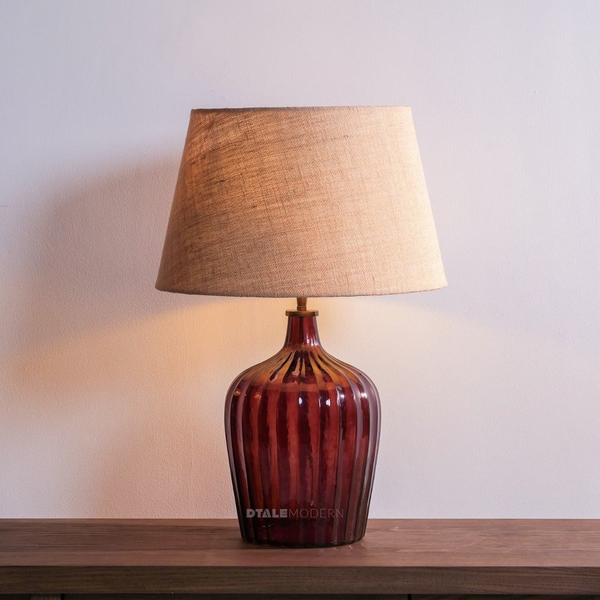 Buy Ersa Ribbed Glass Table - Amber Online in India - Dtale Modern