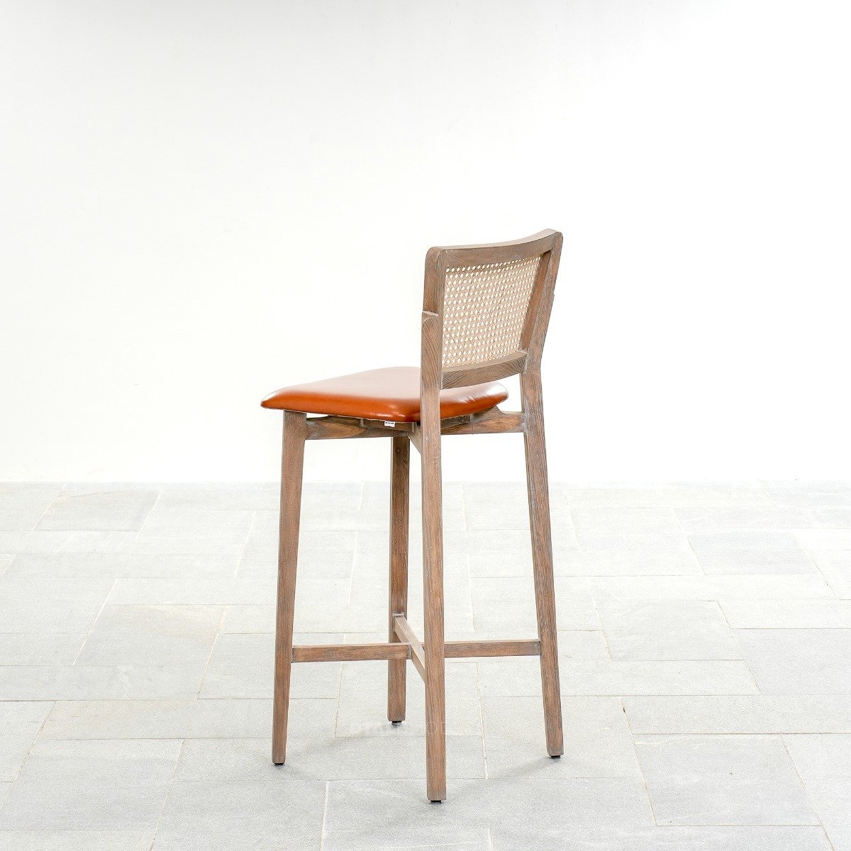 Buy Martini Bar Stool-Slink Saddle-Faded Oak Online in India - Dtale Modern