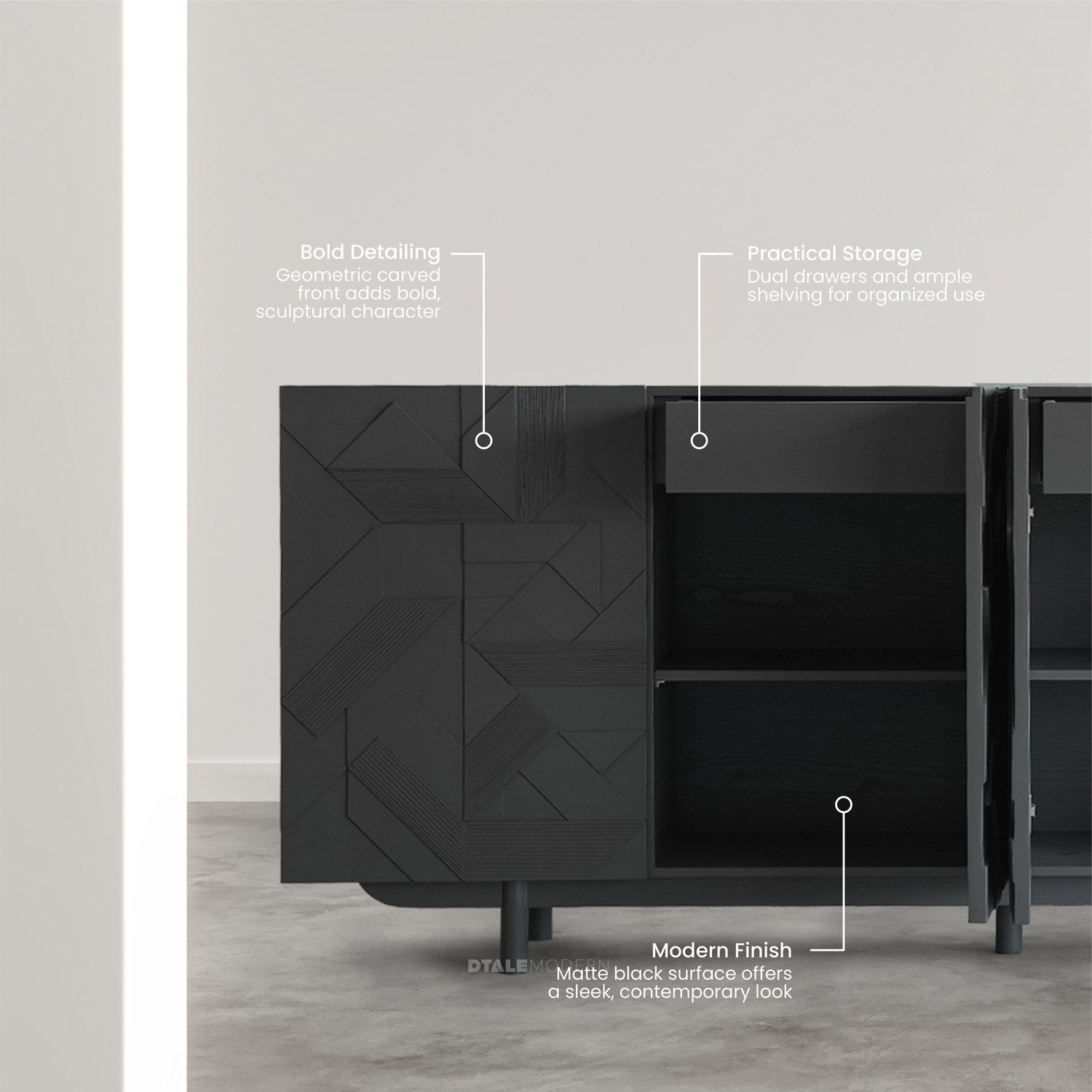 Buy Monarch Buffet Sideboard Console Online in India - Dtale Modern