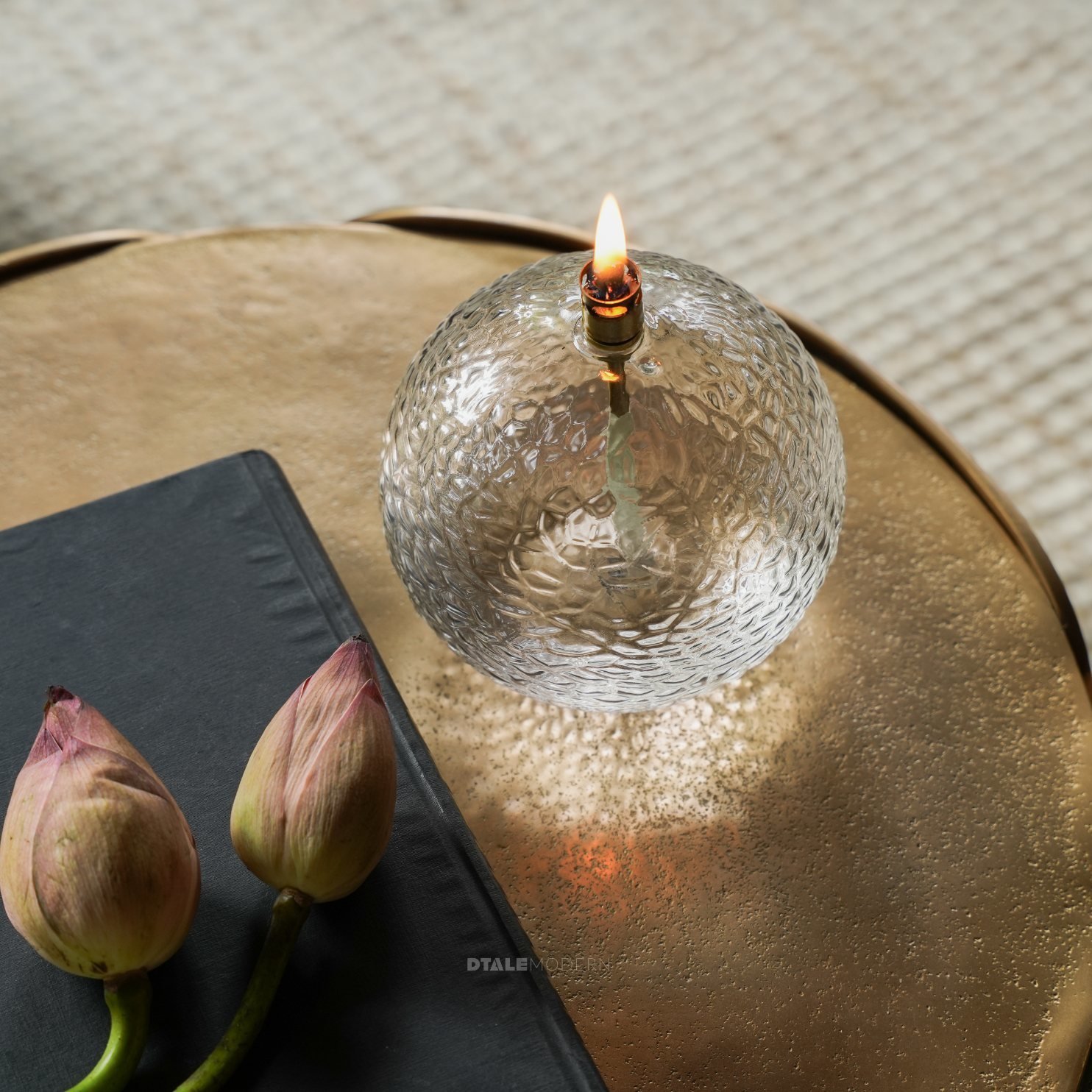 Buy Ranthal Glass Oil Lamp - Round (M) Online in India - Dtale Modern