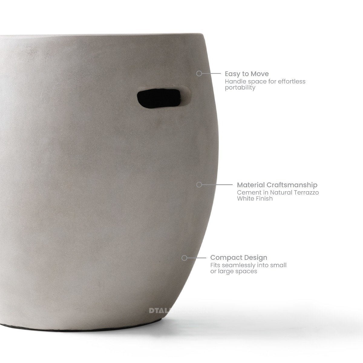 Buy Rowan Cemento Stool | End Table (White) Online in India - Dtale Modern