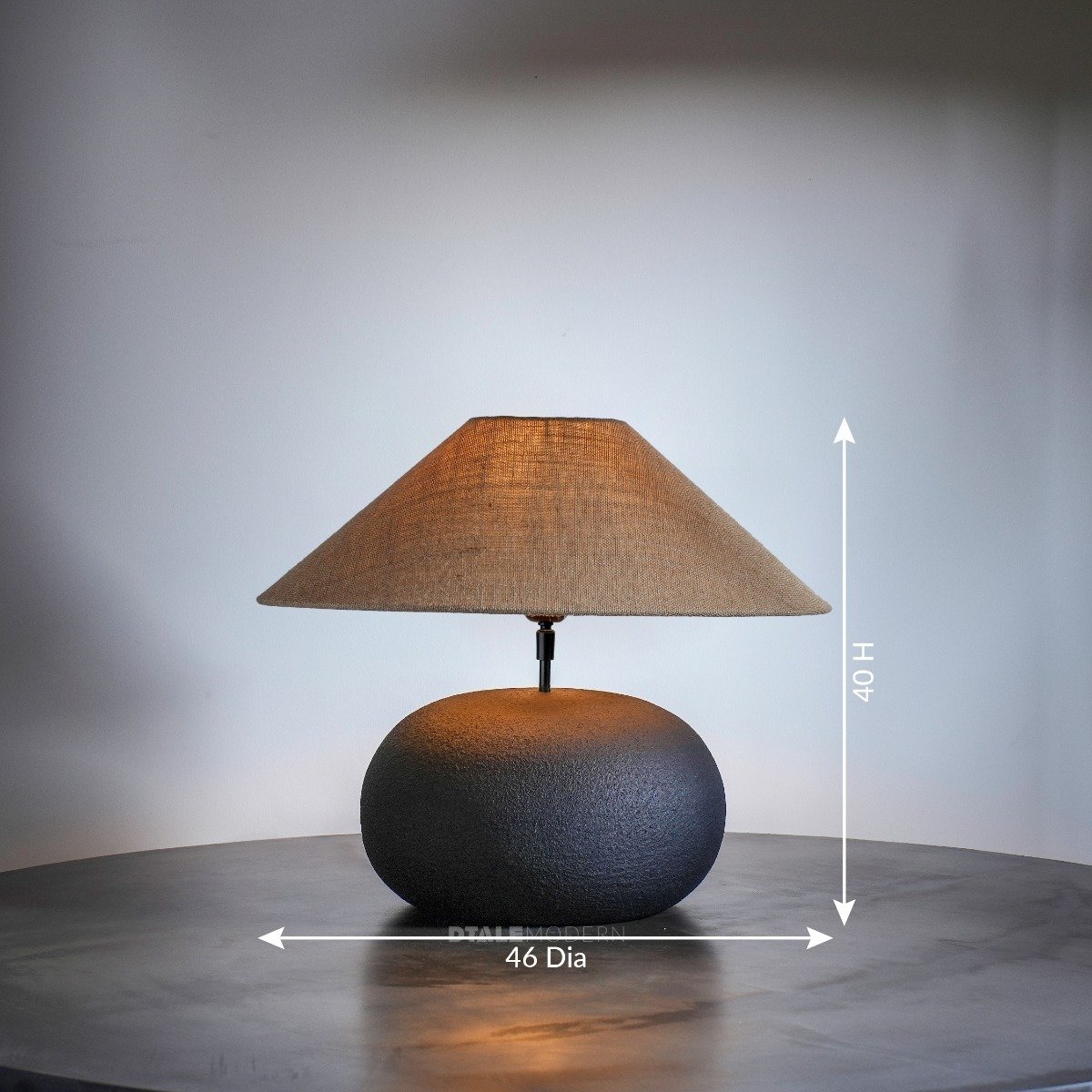 Buy Aura Black Terracotta Table Lamp Online in India Dtale Modern