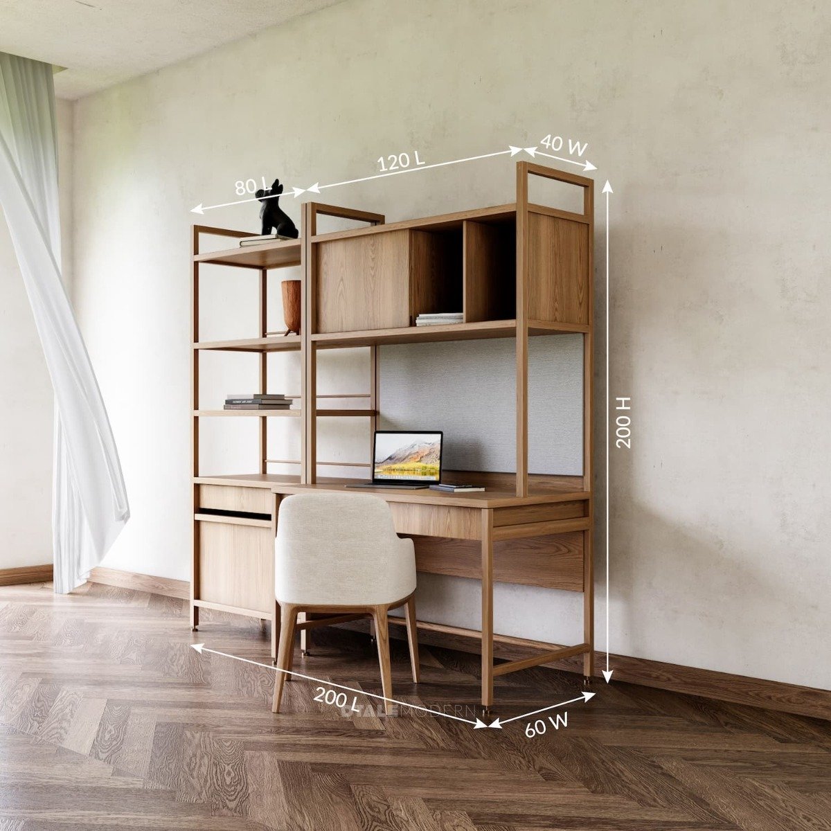 Buy Veda Modular Workspace Desk with Outlet & Bookcase Online in India ...