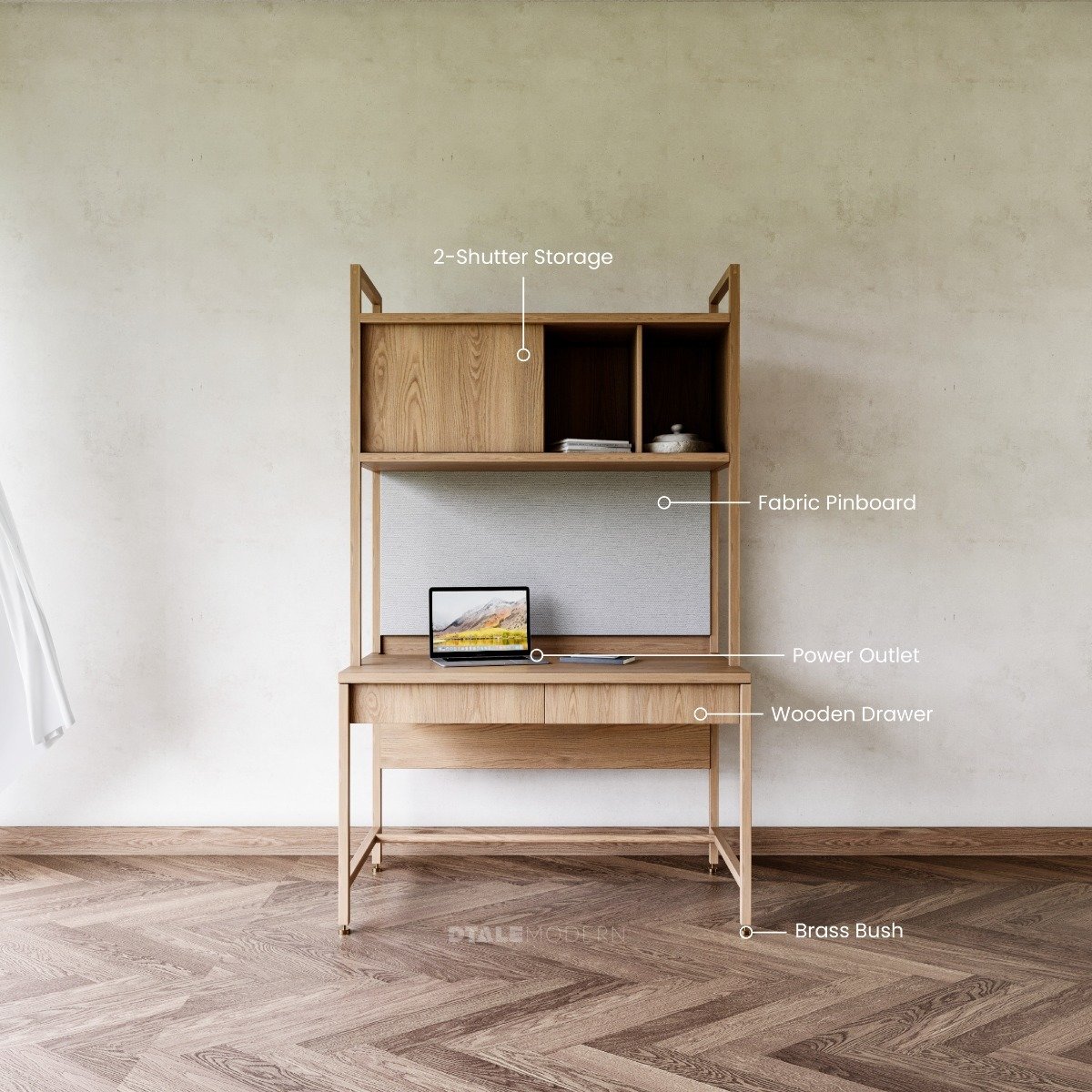 Buy Veda Workspace Desk with Outlet & Hutch (120) Online in India ...