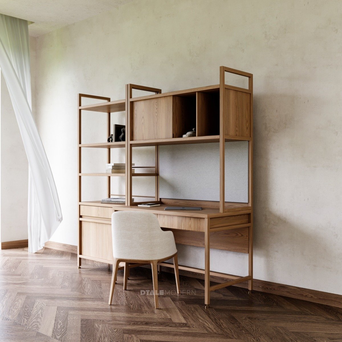 Buy Veda Modular Workspace Desk with Outlet & Bookcase Online in India ...