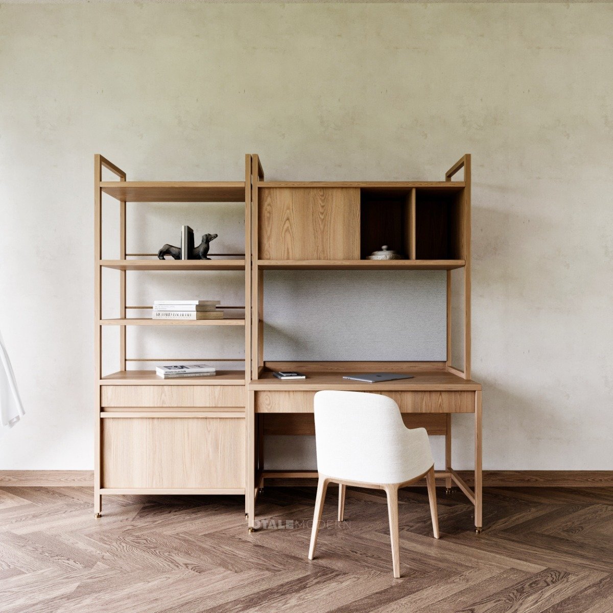 Buy Veda Modular Workspace Desk with Outlet & Bookcase Online in India ...