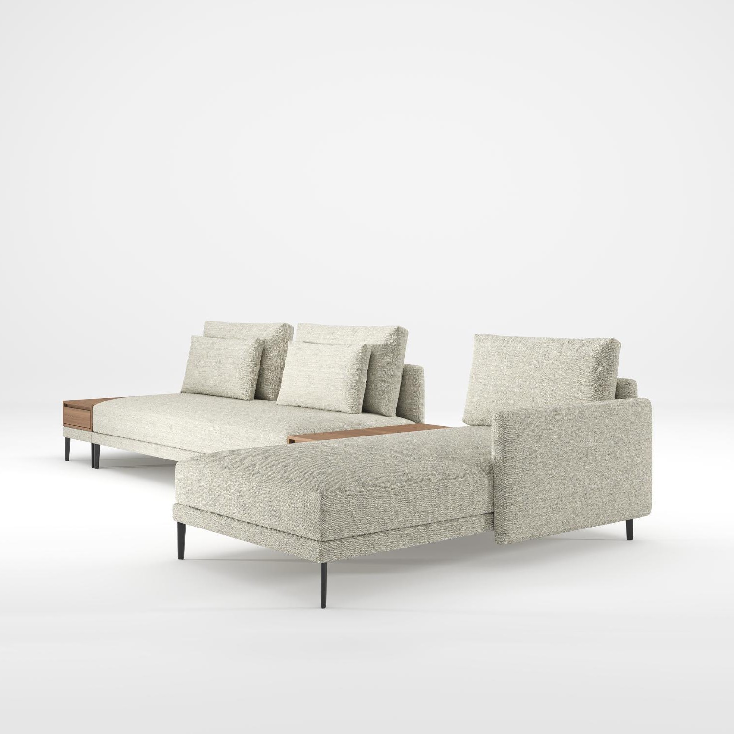 Buy Hebron Chaise Sectional Sofa with Storage 370 Online in India ...