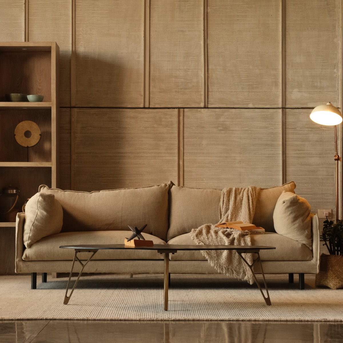 Buy Bryant Three Seater Sofa - Linen Online in India - Dtale Modern