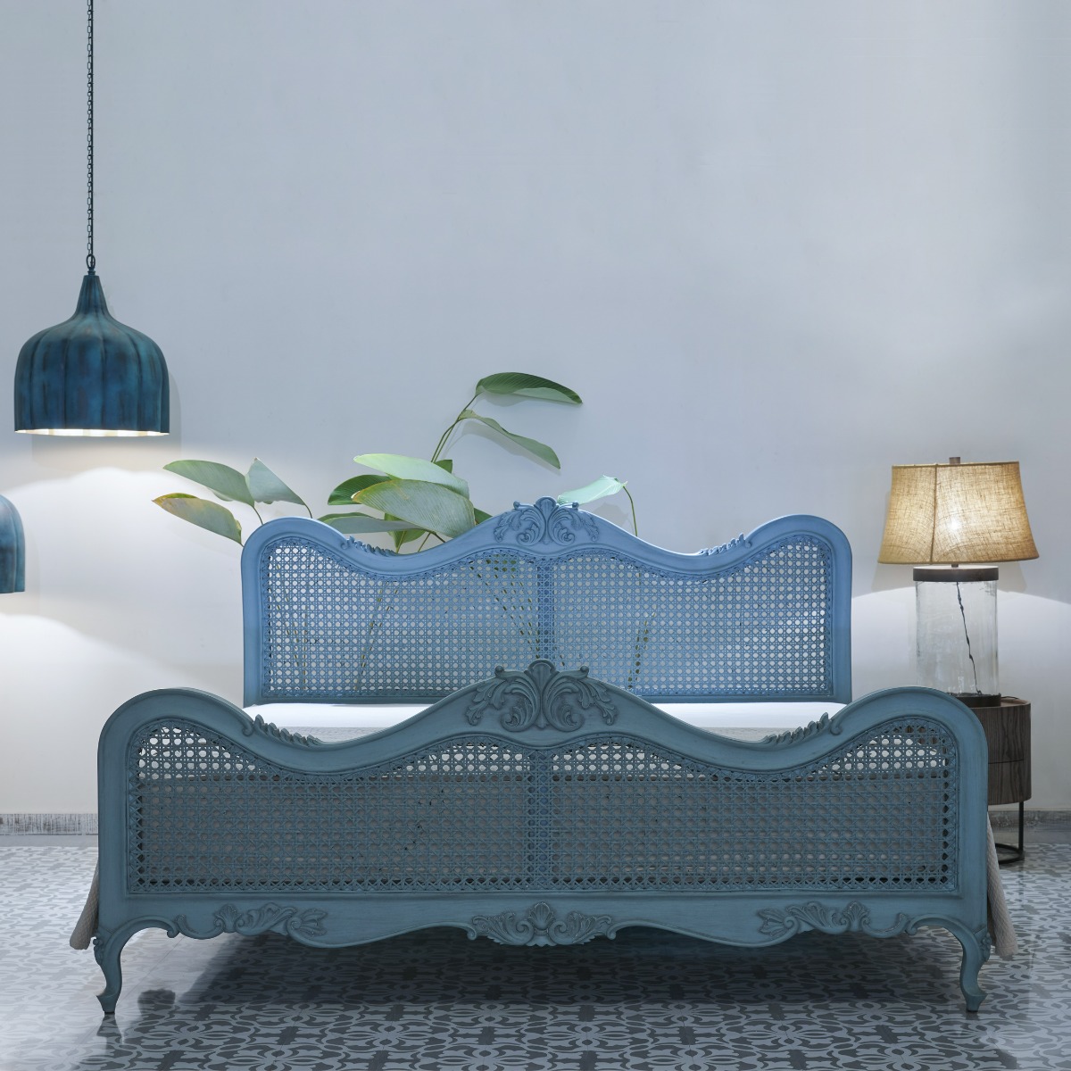 Buy Handcarved Leon Rattan Bed Cot- TB Online in India - Dtale Modern