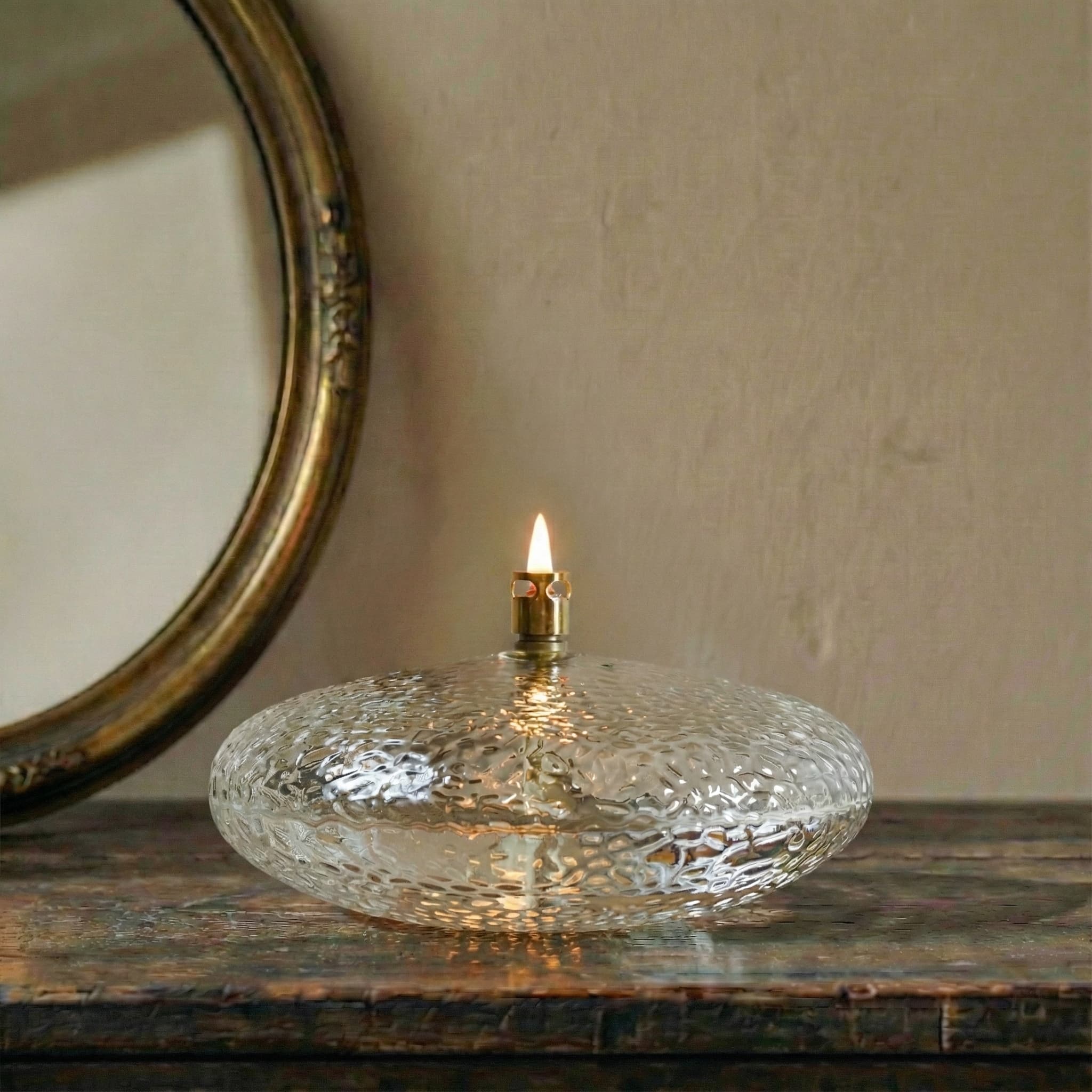Buy Ranthal Glass Oil Lamp - Disc (L) Online in India - Dtale Modern
